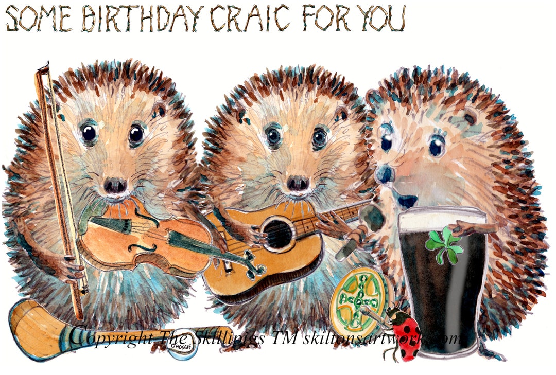Irish Band HAPPY BIRTHDAY Card. 'some Birthday Craic for You' Irish ...