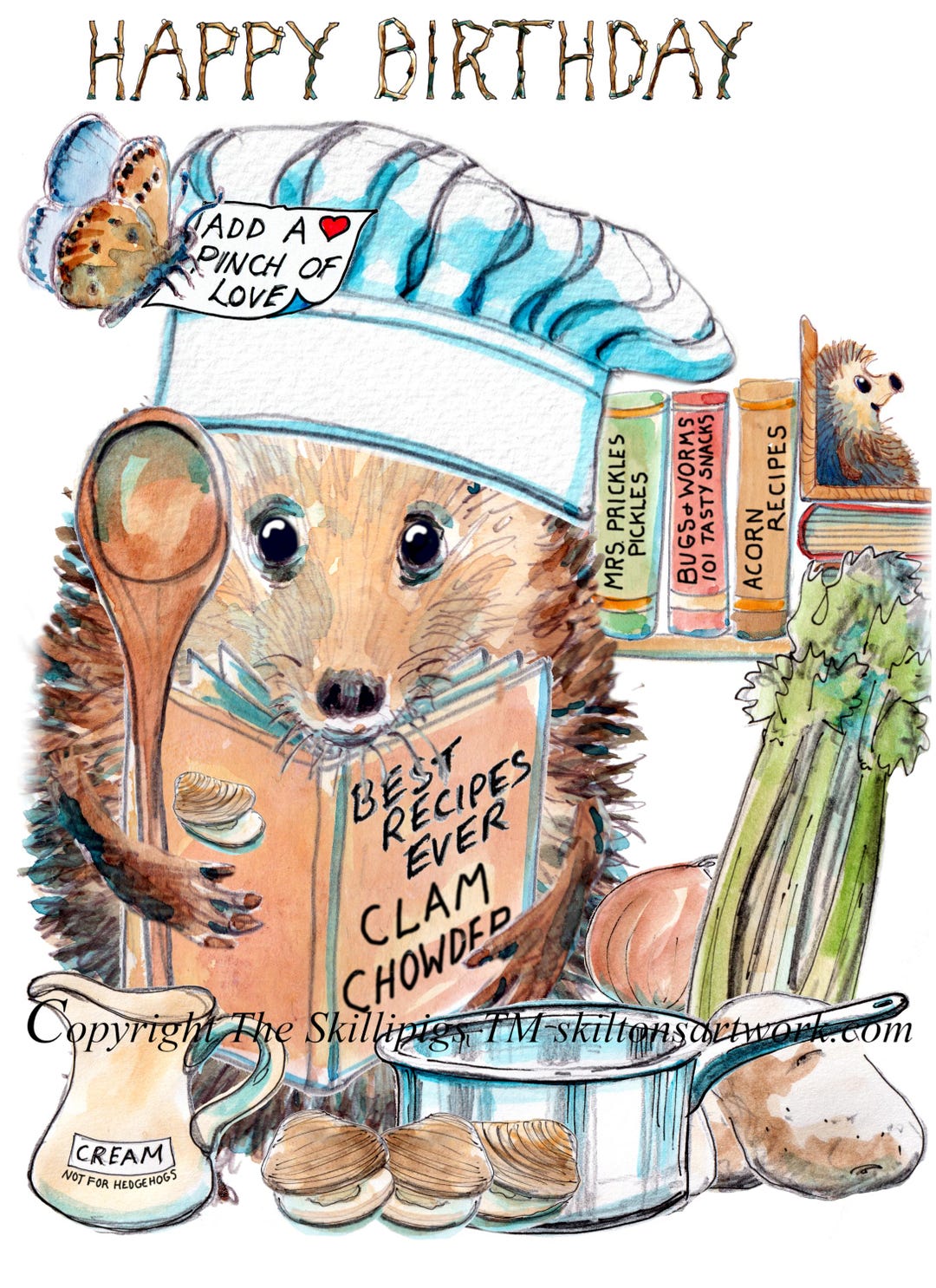 4472 Chef Birthday Card CLAM CHOWDER or Soup Recipe and Ingredients ...