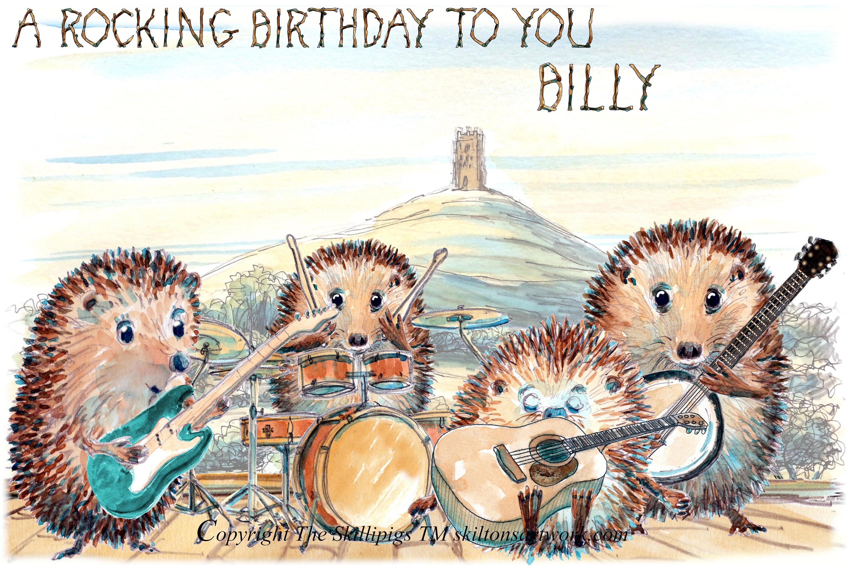 HAPPY BIRTHDAY Card, 'a Rocking Birthday to You' Pop Group Band Playing ...