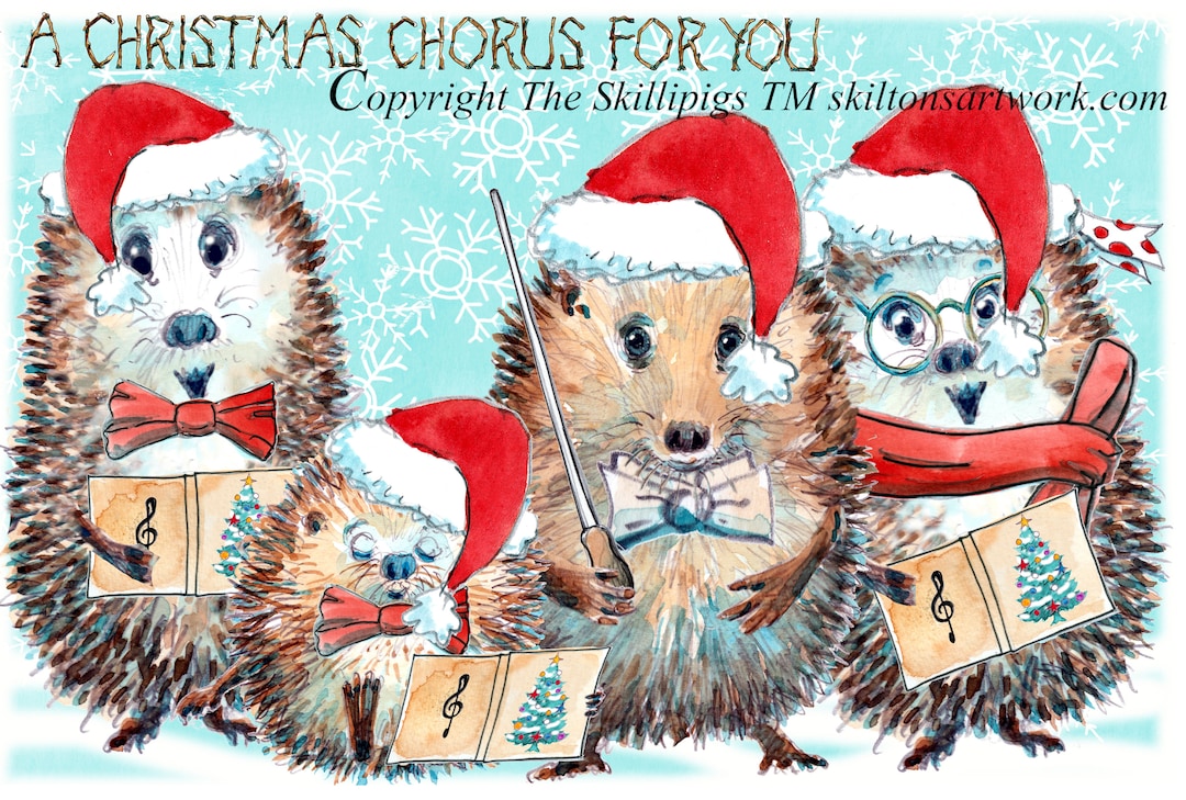 164 CHOIR Christmas Card A Christmas Chorus for You. Hedgehogs Carol ...