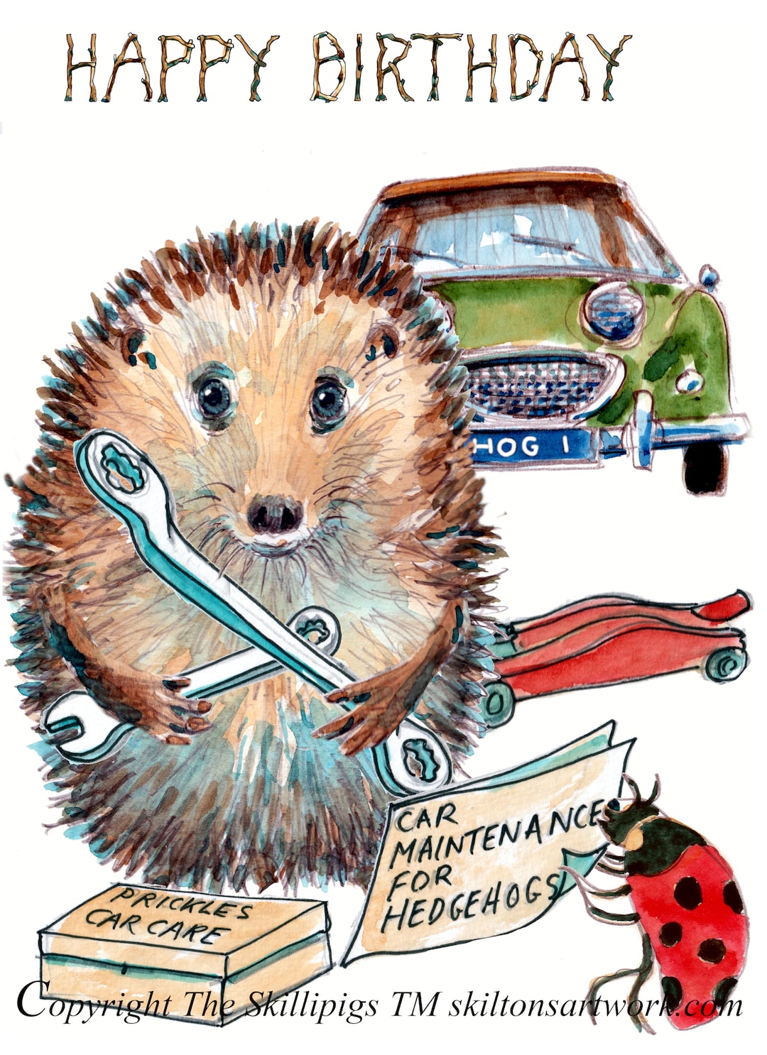 3544 Happy Birthday Card Mechanic, Motor Vehicle Maintenance Card. A ...