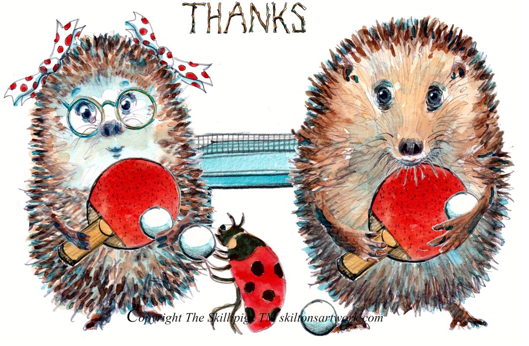 3179 Table Tennis THANK YOU Card, Table Tennis Players, Indoor Sports ...