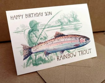 Happy Birthday Trout Card - Etsy