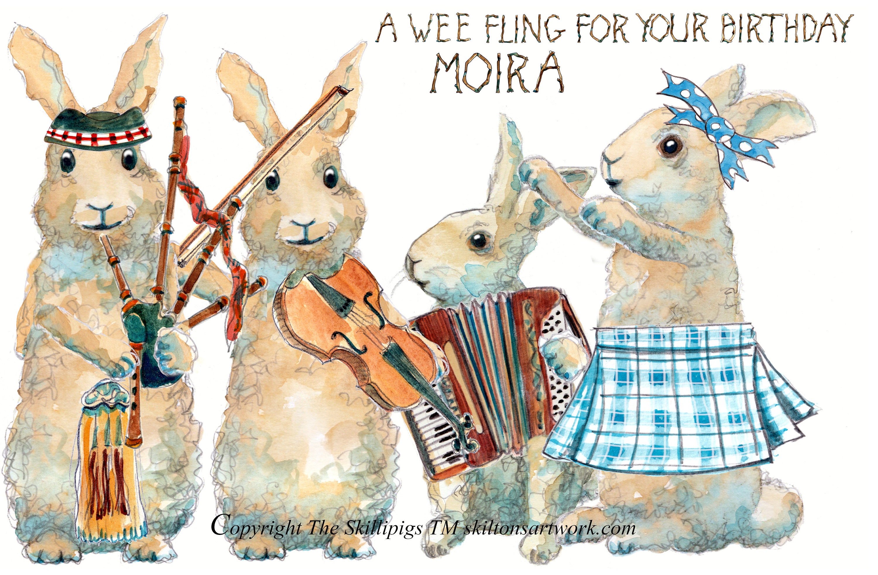 3296 HAPPY BIRTHDAY Card 'A Wee Fling for Your Birthday'. Scottish ...