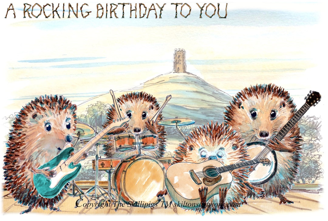 HAPPY BIRTHDAY Card, 'a Rocking Birthday to You' Pop Group Band Playing ...