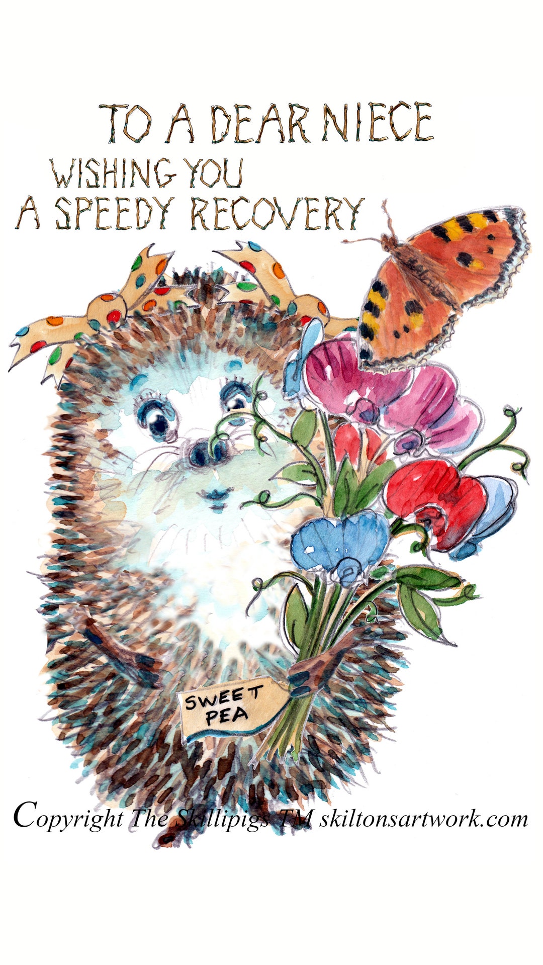 A GET WELL Soon Card, 'to Dear Niece Wishing You a Speedy Recovery'. A ...