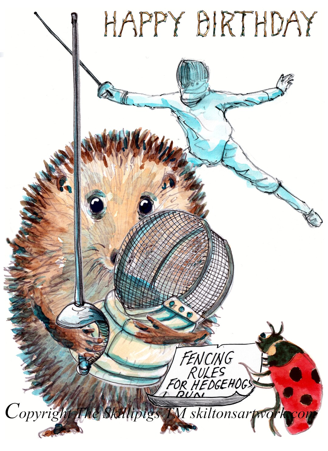 3876 Fencing Birthday Card. Fencing With Sabre an Olympic Sport With ...
