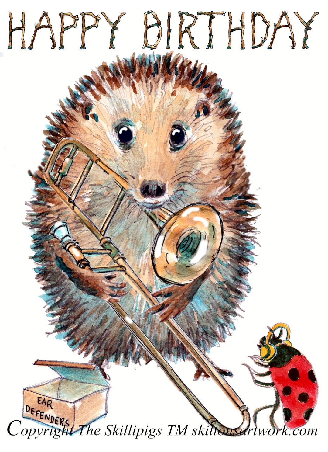 3496 Trombone HAPPY BIRTHDAY Card, Player, Musician Musical Hedgehog ...