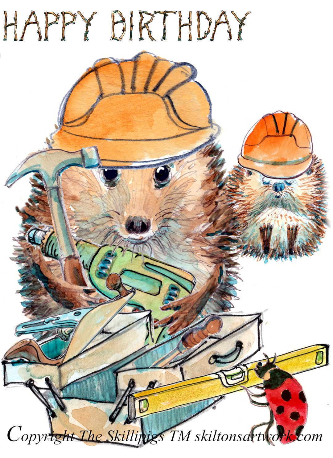 Construction Worker Chippy Birthday Card, Construction Worker or ...