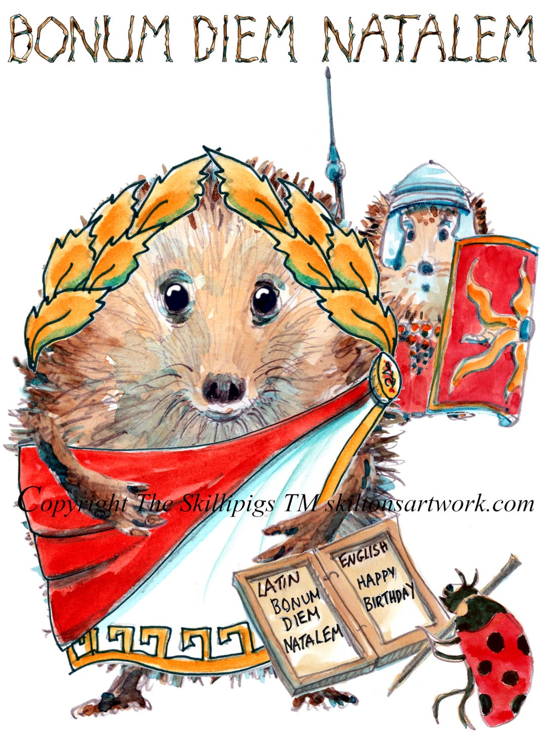 4283 Latin Birthday Card Happy Birthday in Latin and English With a ...