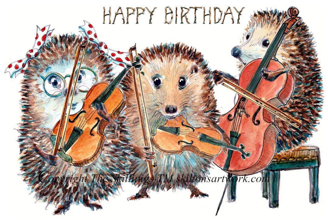 3866 String Trio Violins and Cello Birthday Card. These Could Be Part ...