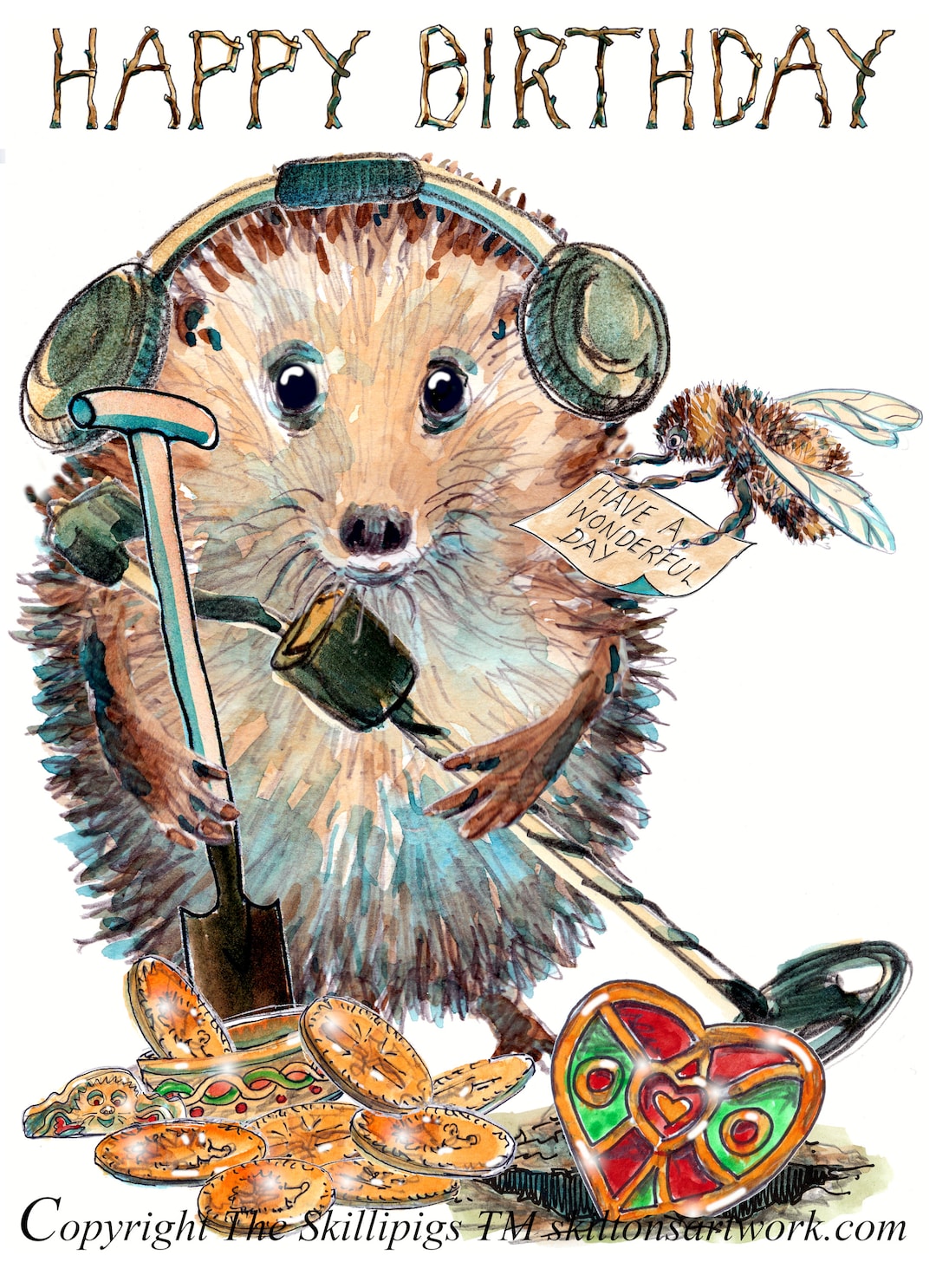 3557 Happy Birthday Detectorists Card. Our Hedgehog Has Been Treasure ...