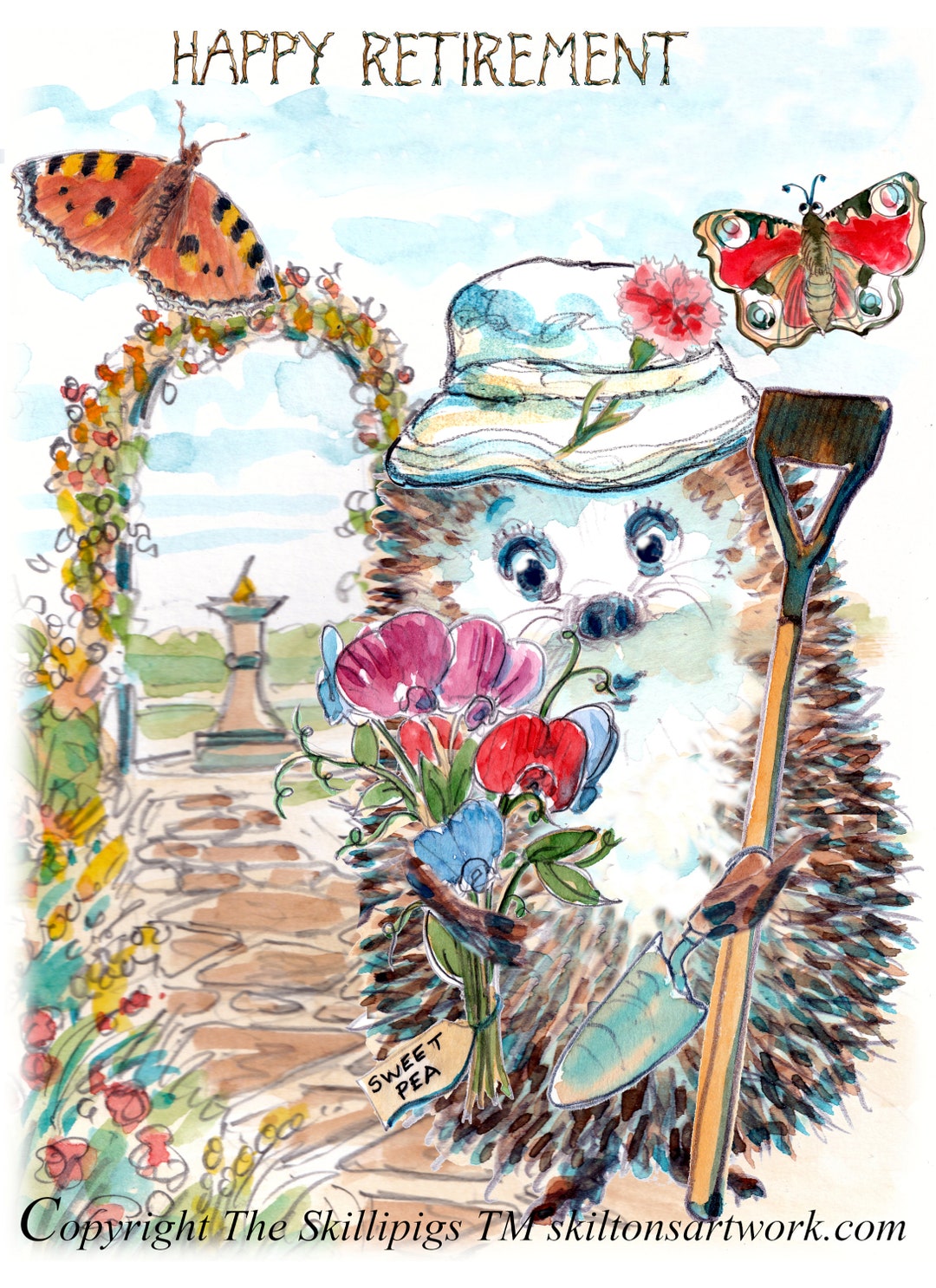 2535 Retirement HAPPY RETIREMENT Card Gardening With a Garden Path ...