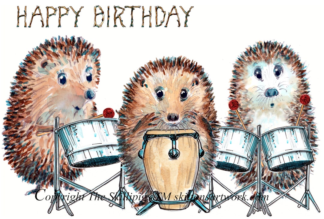 3995 Steel Band Birthday Card. Steel Pan Drums and a Bongo Drum. Can Be ...