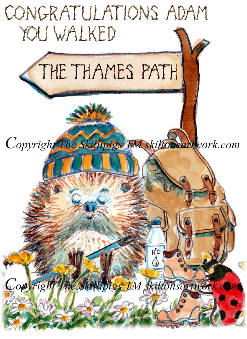 1 THE THAMES PATH Congratulations Card Running, Walking Some or All of ...