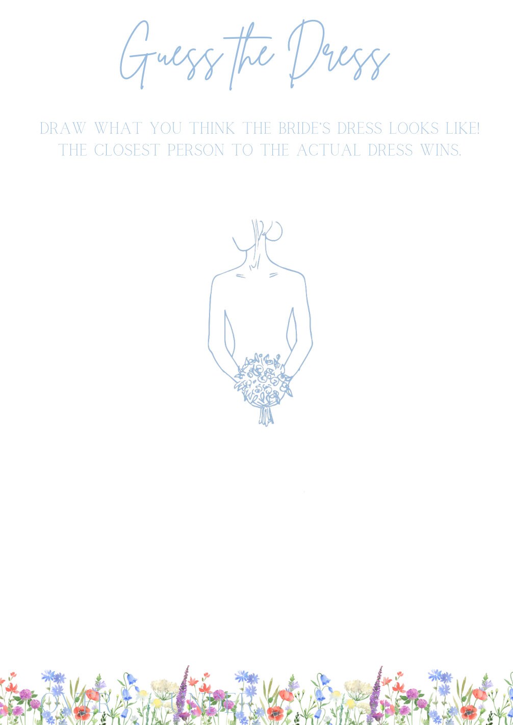 Guess the Dress Bridal Shower Game Template, Canva Template Download ...