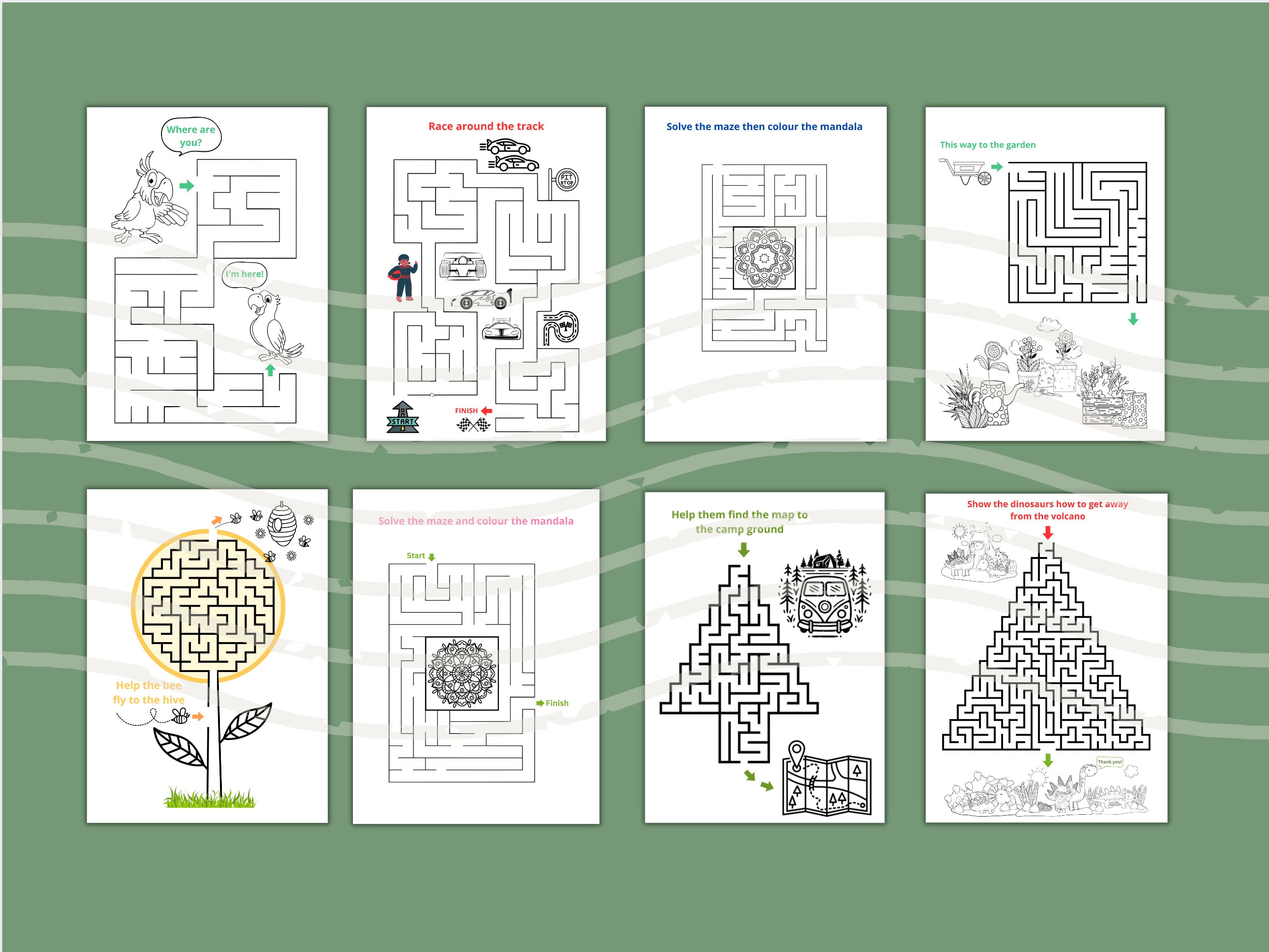 35 Mazes for Kids Novel Mazes and Engaging Pics to Colour. Variety of ...