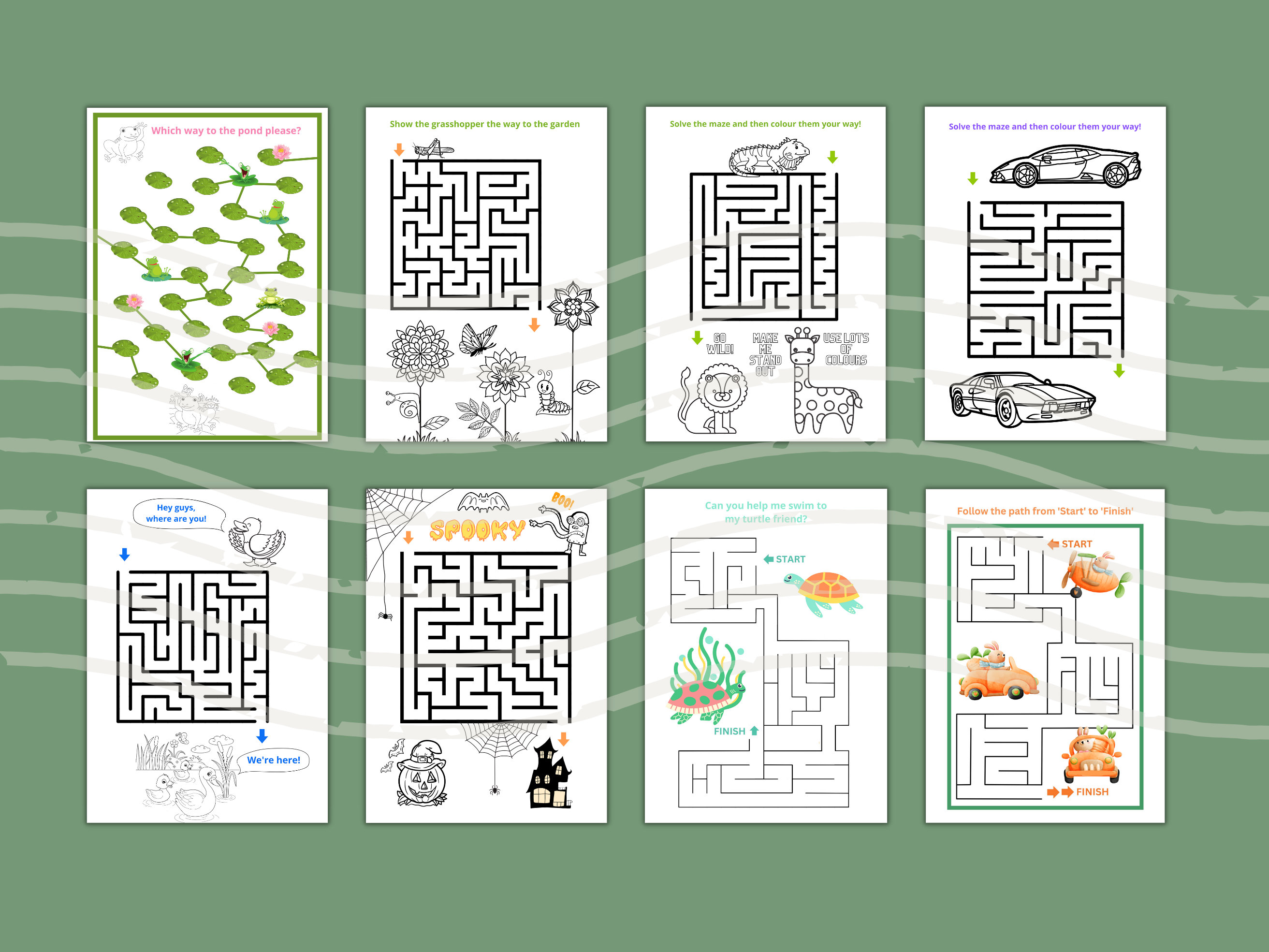 35 Mazes for Kids Novel Mazes and Engaging Pics to Colour. Variety of ...