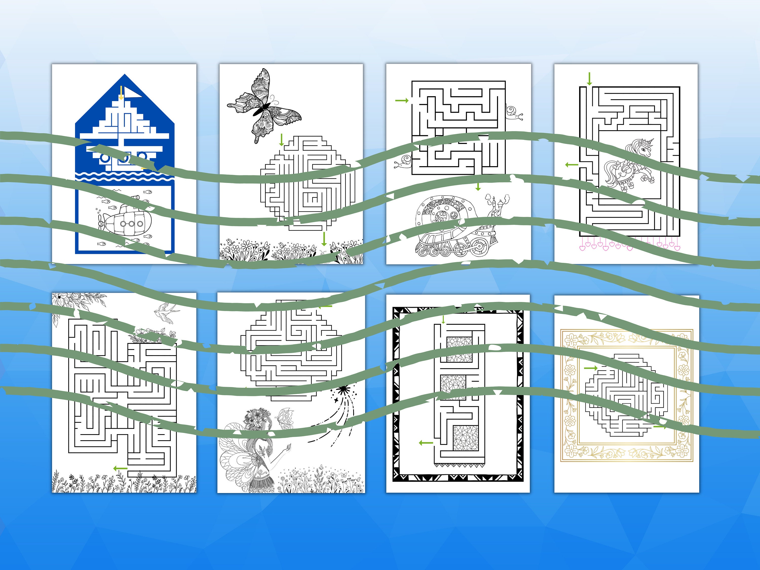 21 Mazes for Older Kids Novel Designs Solve the Maze and - Etsy