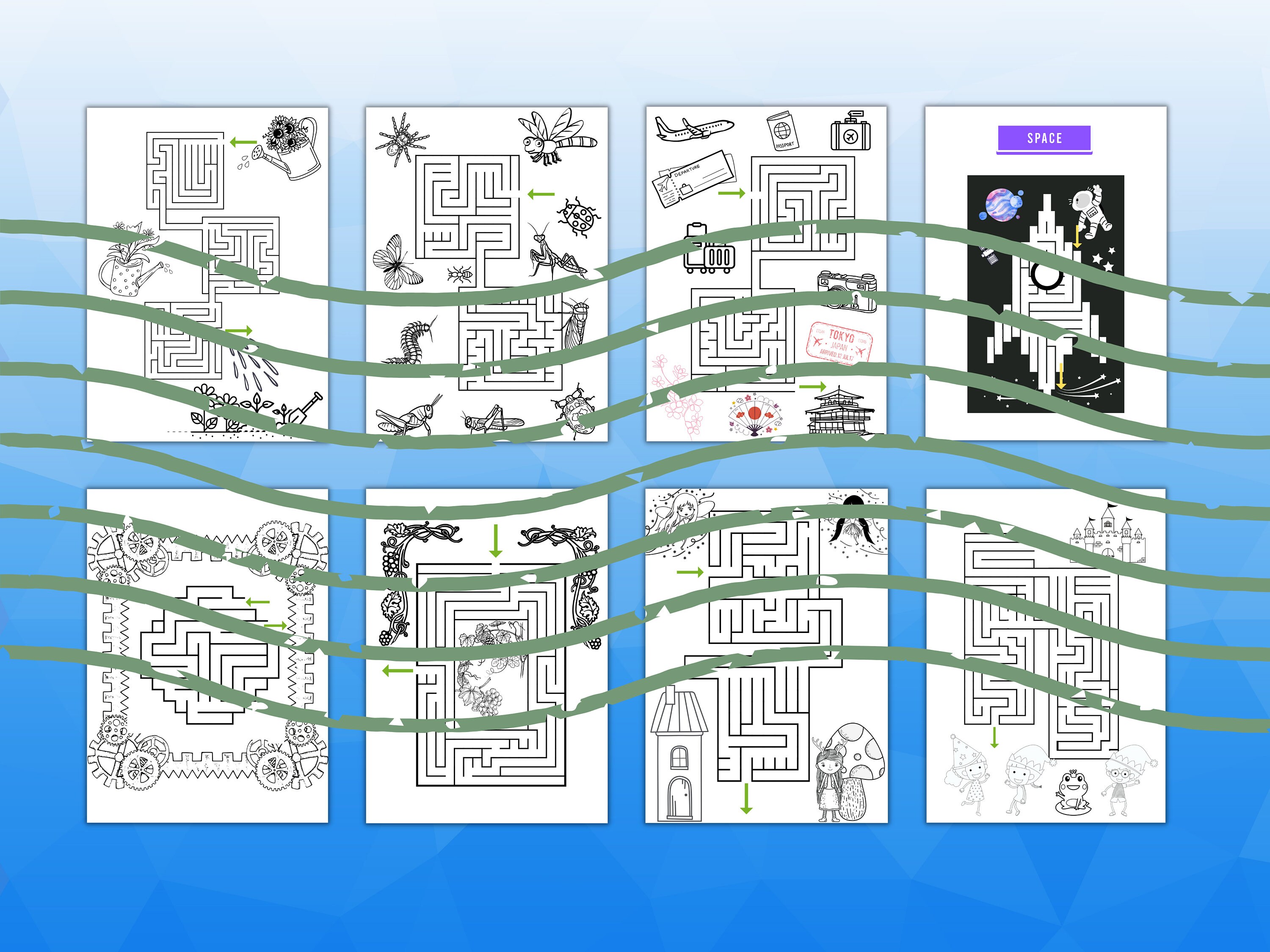 21 Mazes for Older Kids Novel Designs Solve the Maze and - Etsy