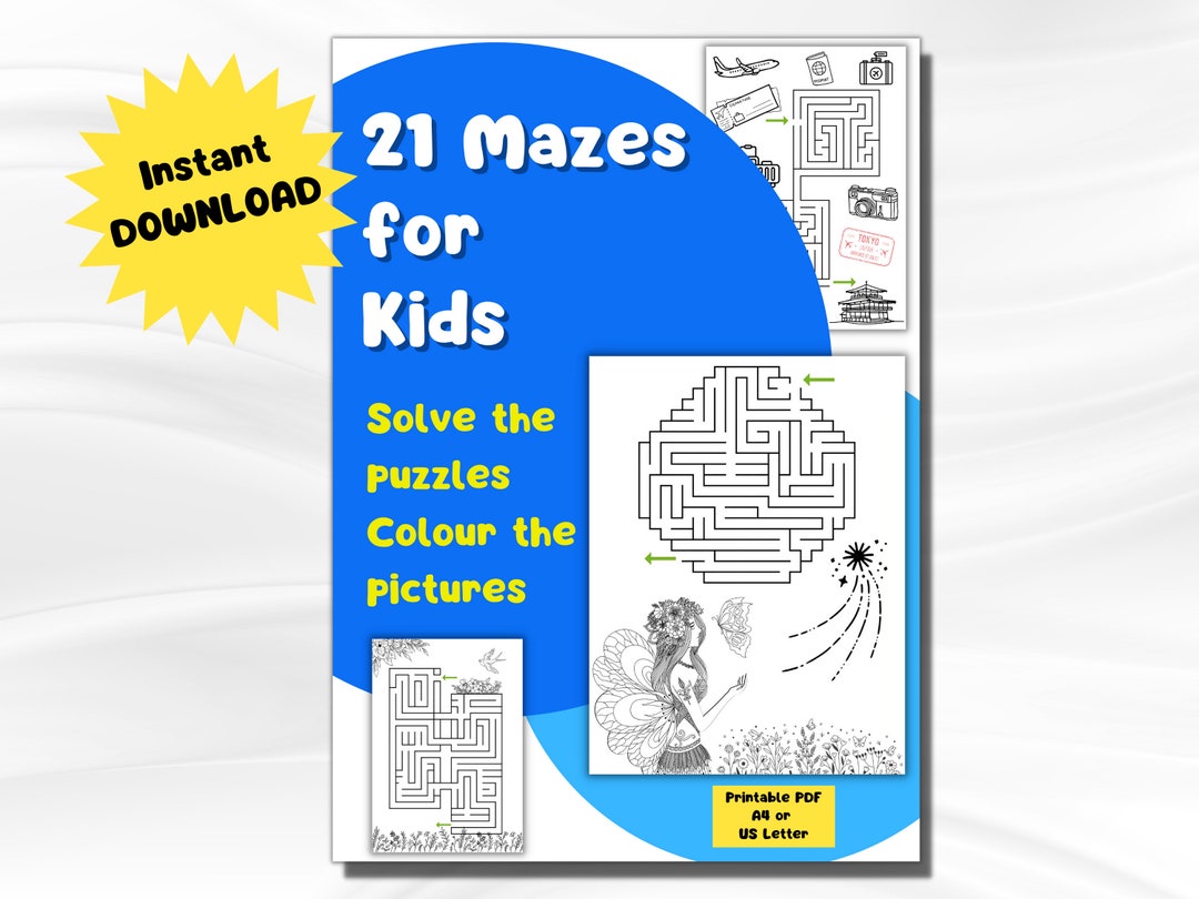 21 Mazes for Older Kids Novel Designs Solve the Maze and - Etsy