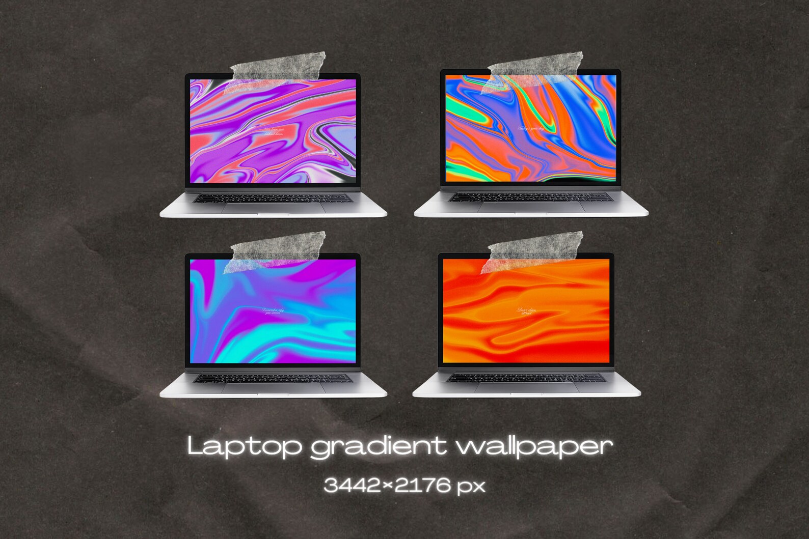 Pack of 4 Desktop Gradient Wallpaper With Quote - Etsy