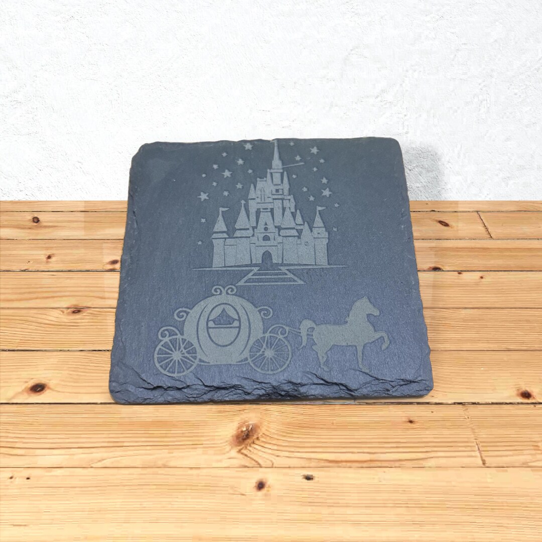 Disney Inspired Cinderella Castle and Carriage Coach Slate Laser ...