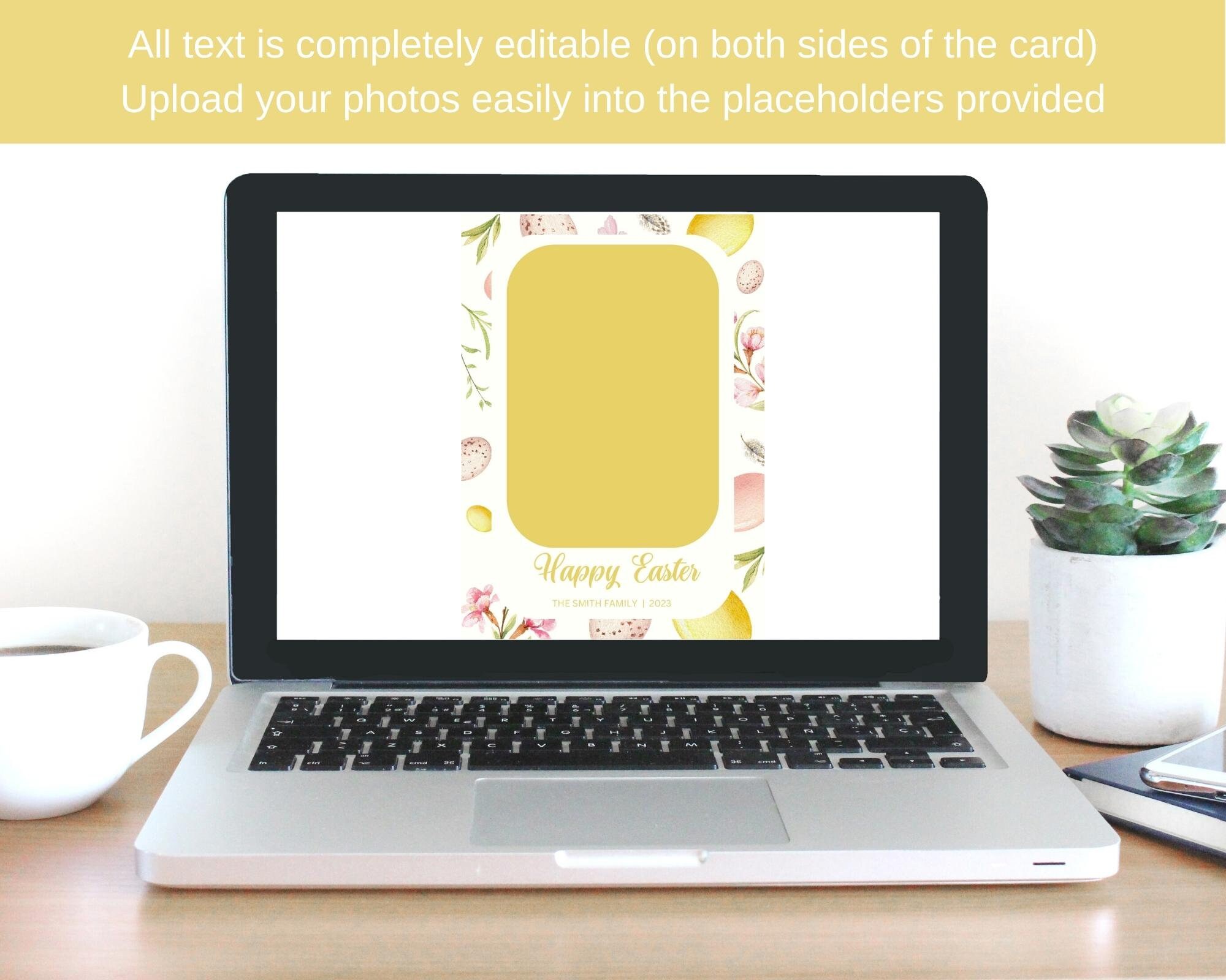 Editable Easter Card Template, Family Photo Card, Printable Easter ...