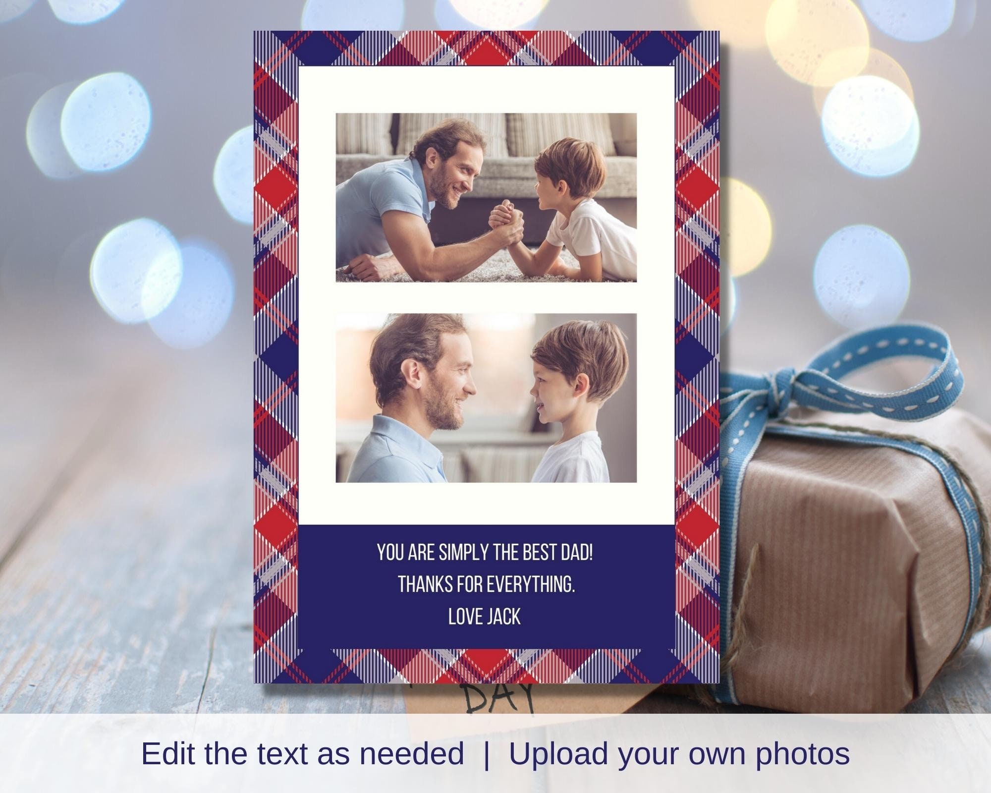 Editable Father's Day Card Template Dad Photo Card - Etsy