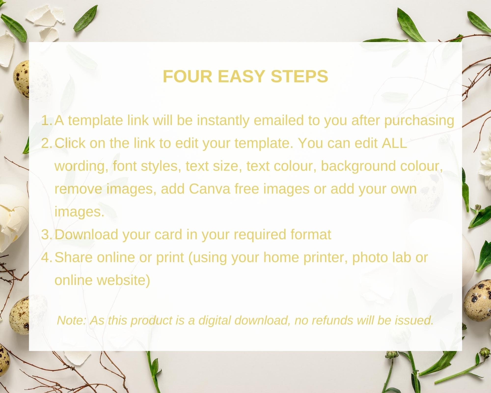 Editable Easter Card Template, Family Photo Card, Printable Easter ...