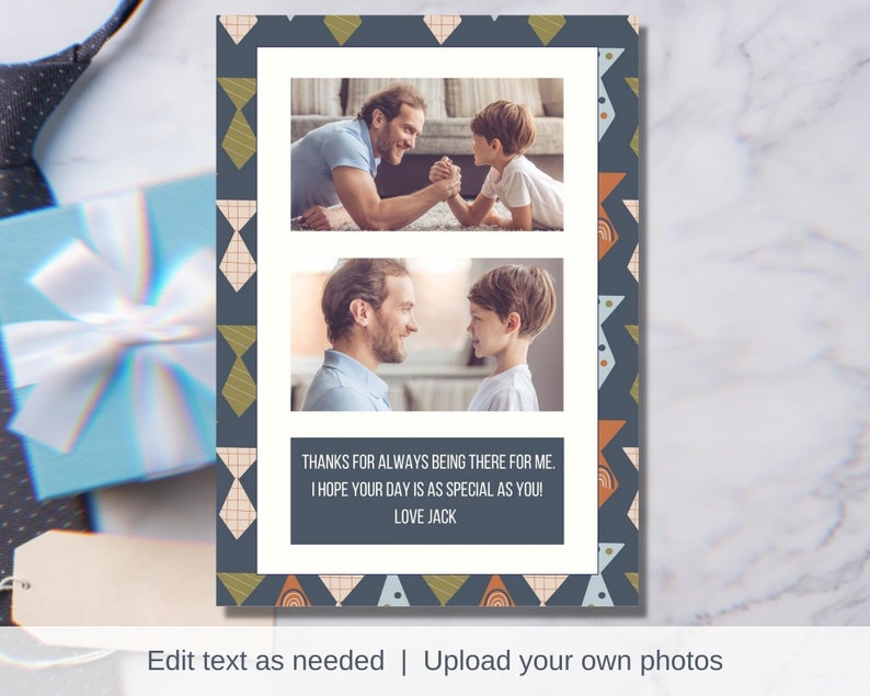Editable Father's Day Card Template Dad Photo Card - Etsy Australia