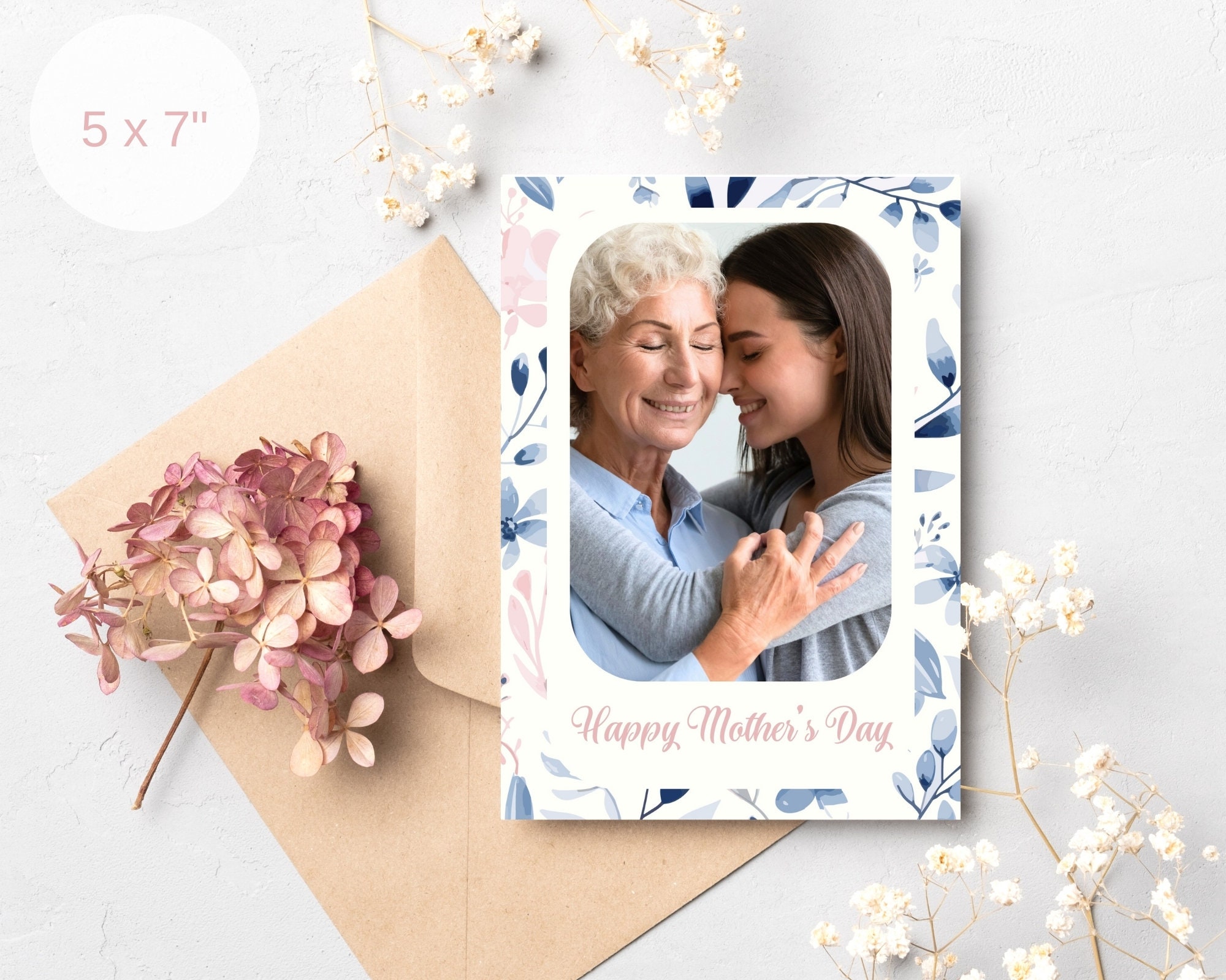 Editable Mothers Day Card Template, Photo Card Collage, Happy Mothers ...