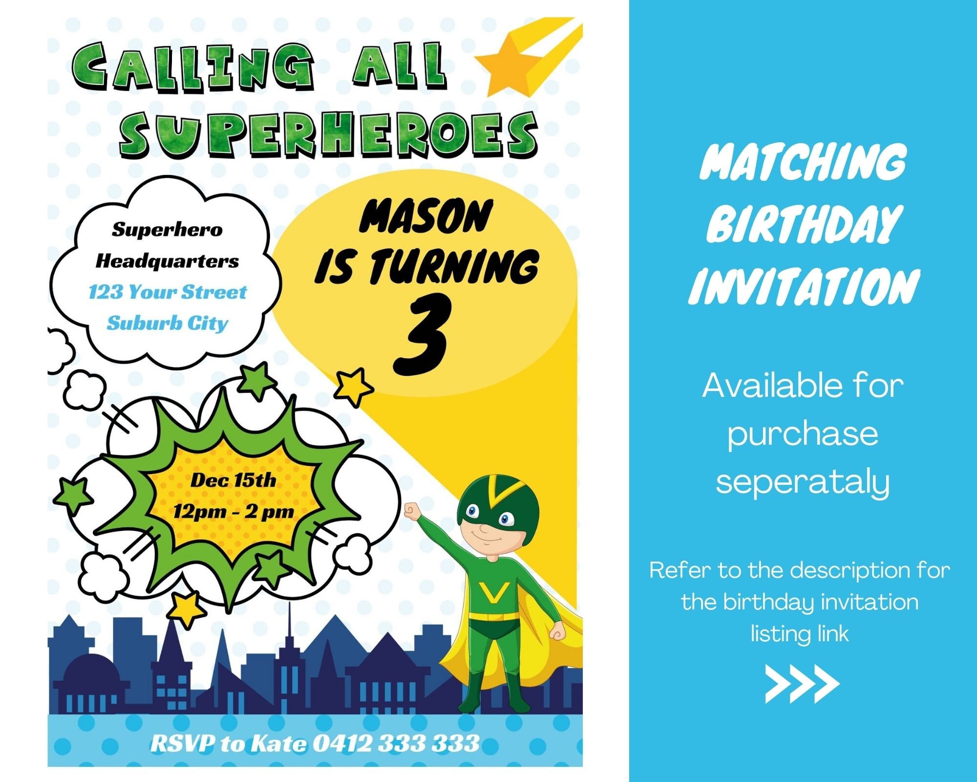 Editable Superhero Birthday Milestone Poster. Printable Kids Milestone ...