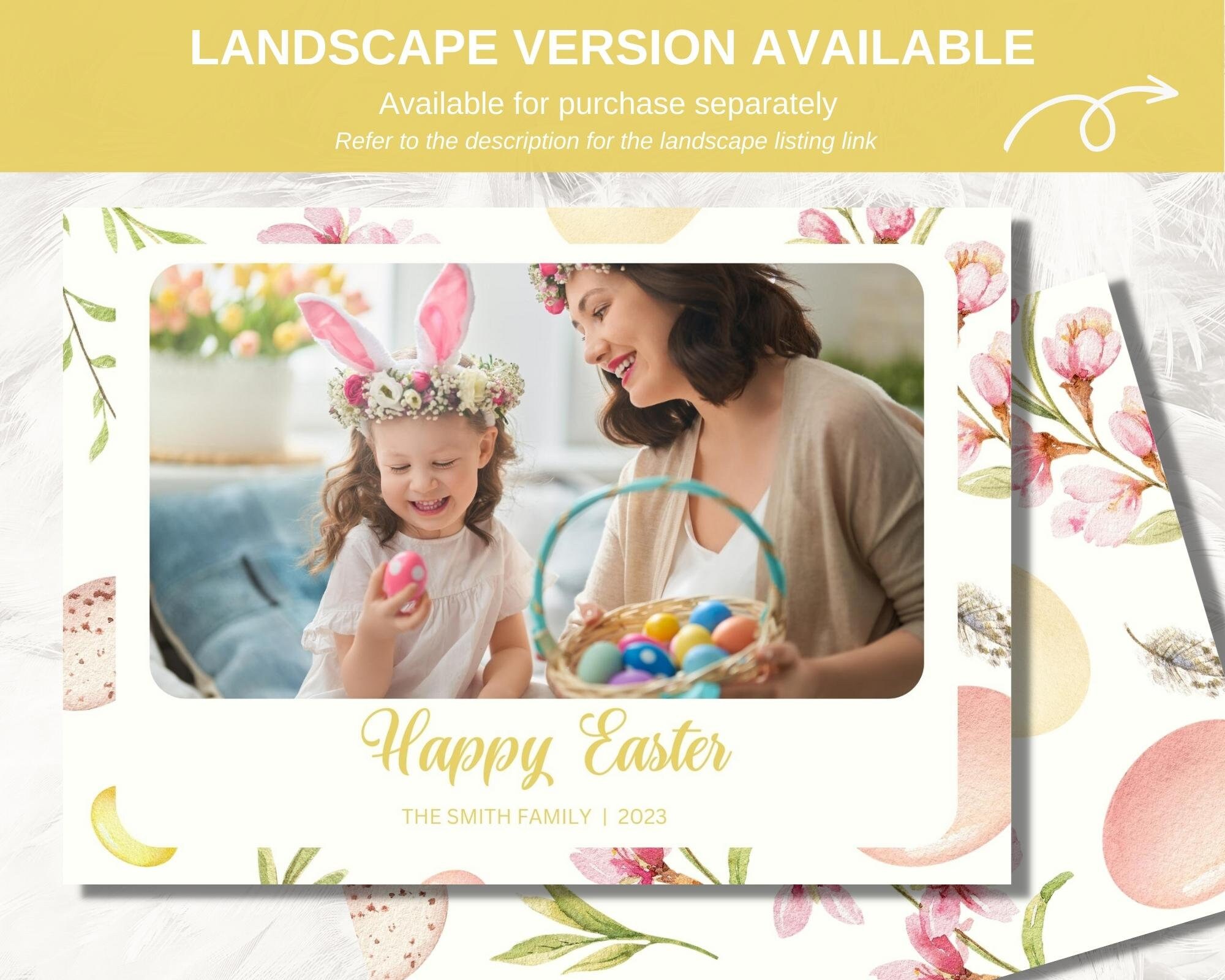 Editable Easter Card Template, Family Photo Card, Printable Easter ...