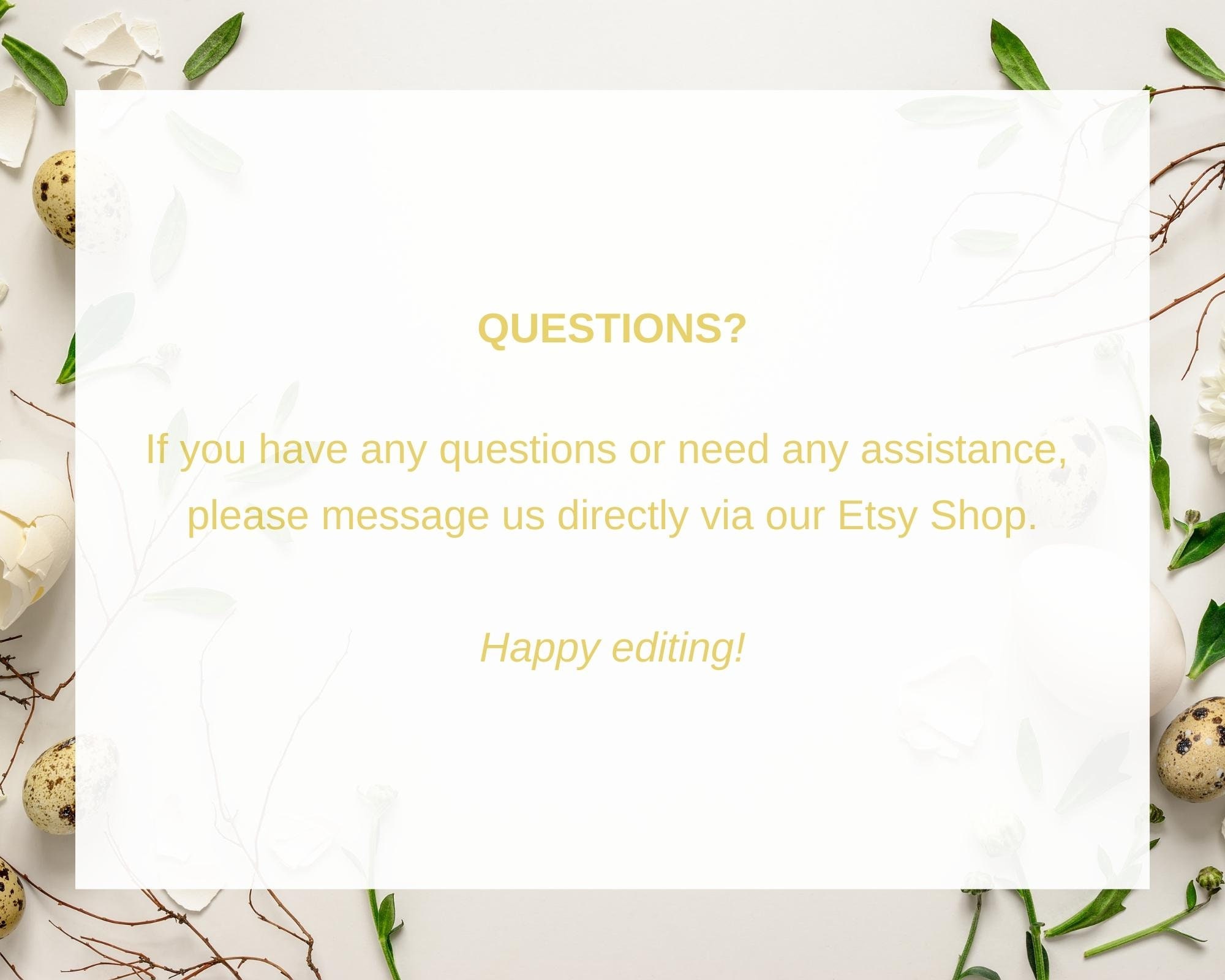 Editable Easter Card Template, Family Photo Card, Printable Easter ...