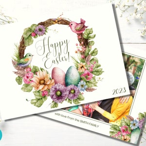 Editable Easter Card Template Family Photo Card Printable - Etsy