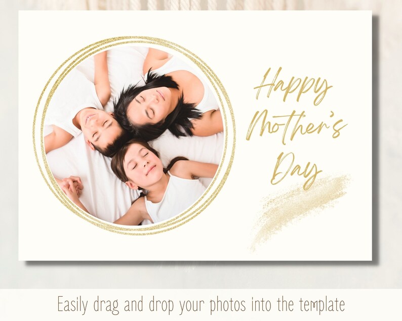 Editable Mother's Day Card Template, Happy Mothers Day Gift, Photo ...