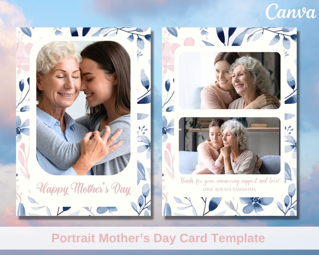 Editable Mothers Day Card Template, Photo Card Collage, Happy Mothers ...