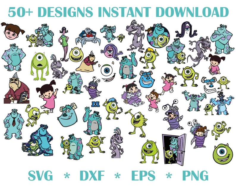 Monsters Svg Sully Svg Mike Svg Boo Svg Characters Svg Etsy Images