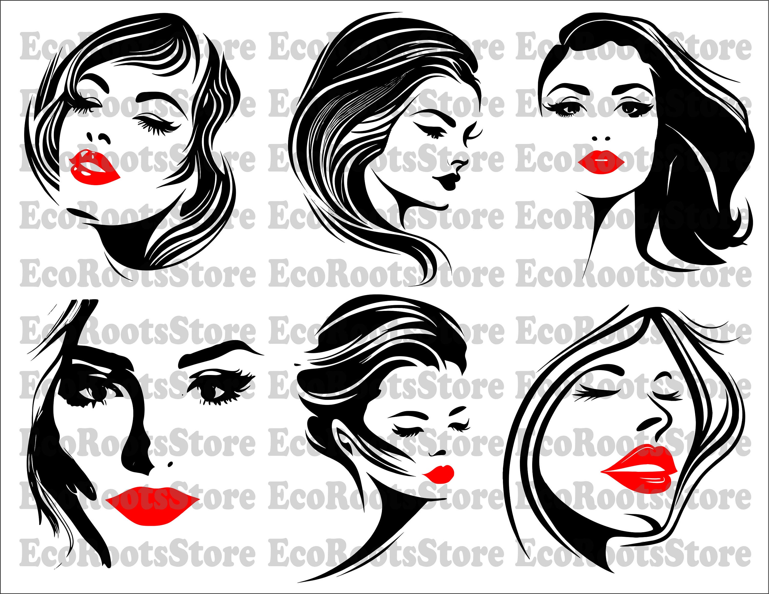 WOMAN LIP SVG Bundle New Logo Sticker Cut File Instant - Etsy Canada