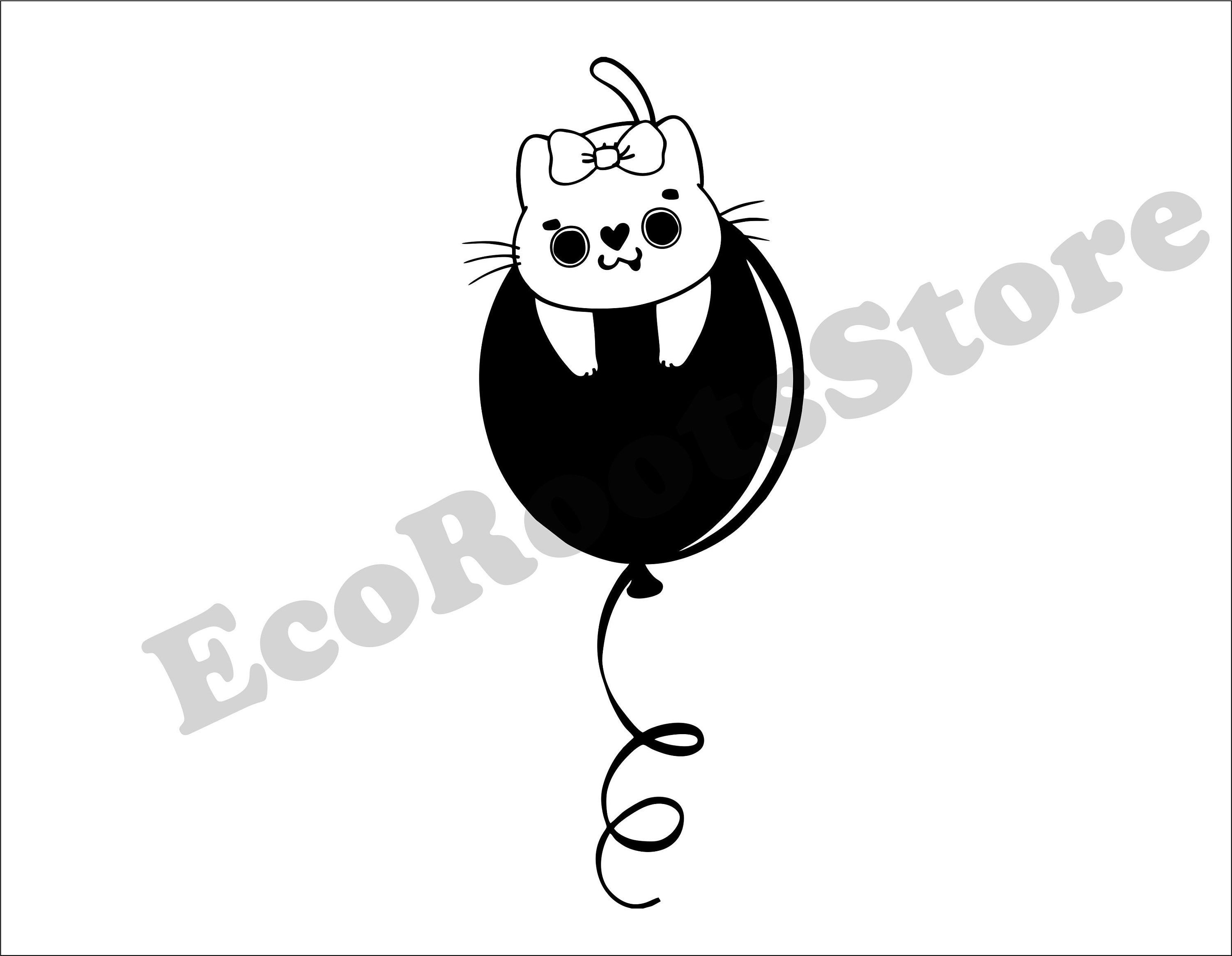 Buy Balloon Cat SVG Cats Svg Balloon Svg Valentines Day Svg Cut Online ...