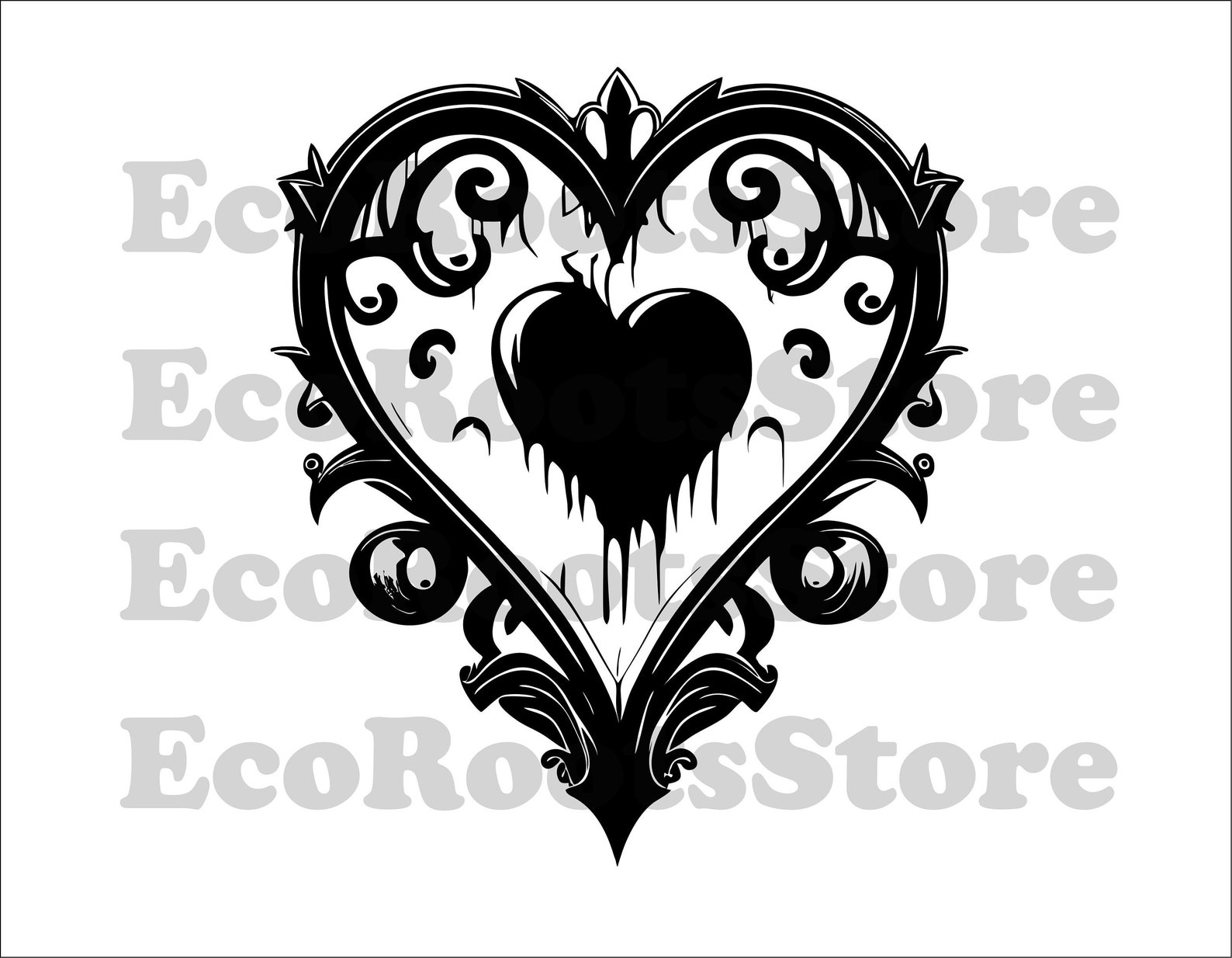 HEART GOTHIC SVG Digital New Logo Prints Png Instant Download Eps Pdf ...