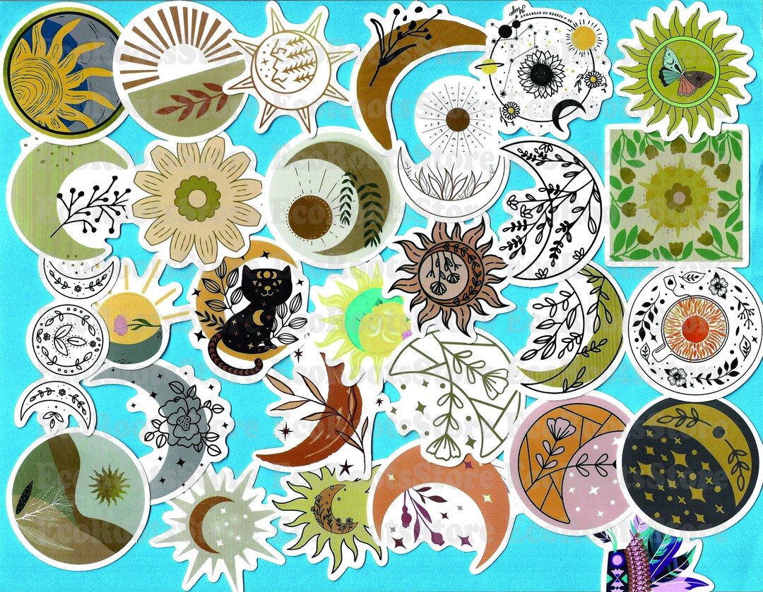 10 Random Boho Sticker Pack Colors Decals Bohemian Decor Art - Etsy