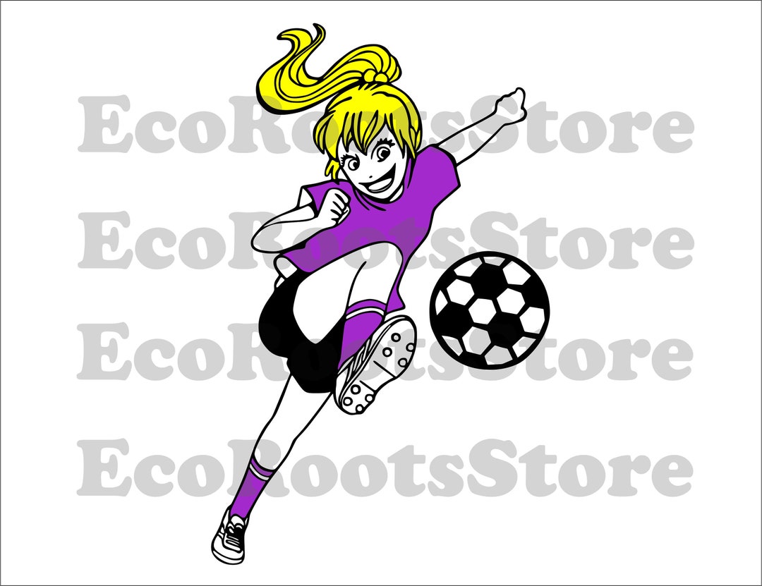 Girl Soccer SVG Digital New Logo Sticker PNG EPS Pdf Dxf Cut - Etsy