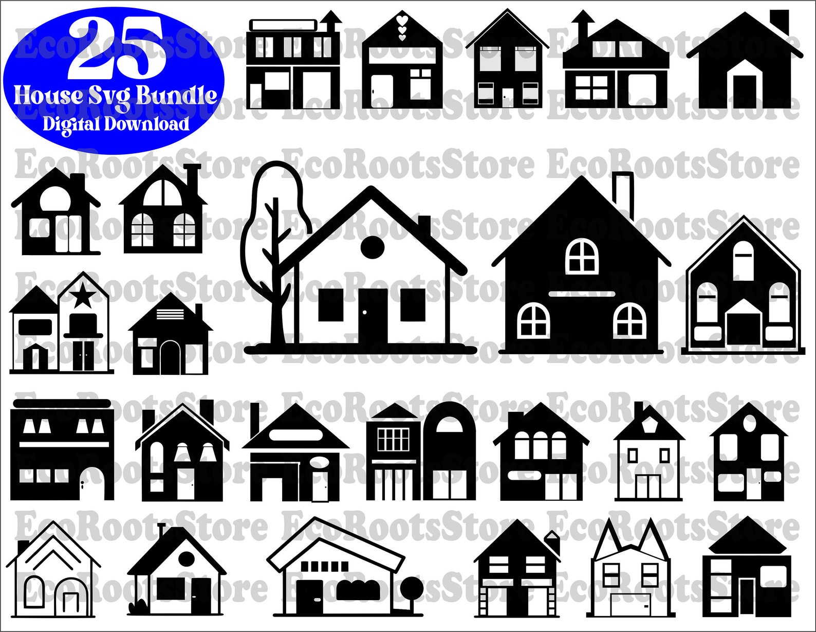 HOUSE BUNDLE SVG, Home Svg, House Instant Download, House Silhouette ...