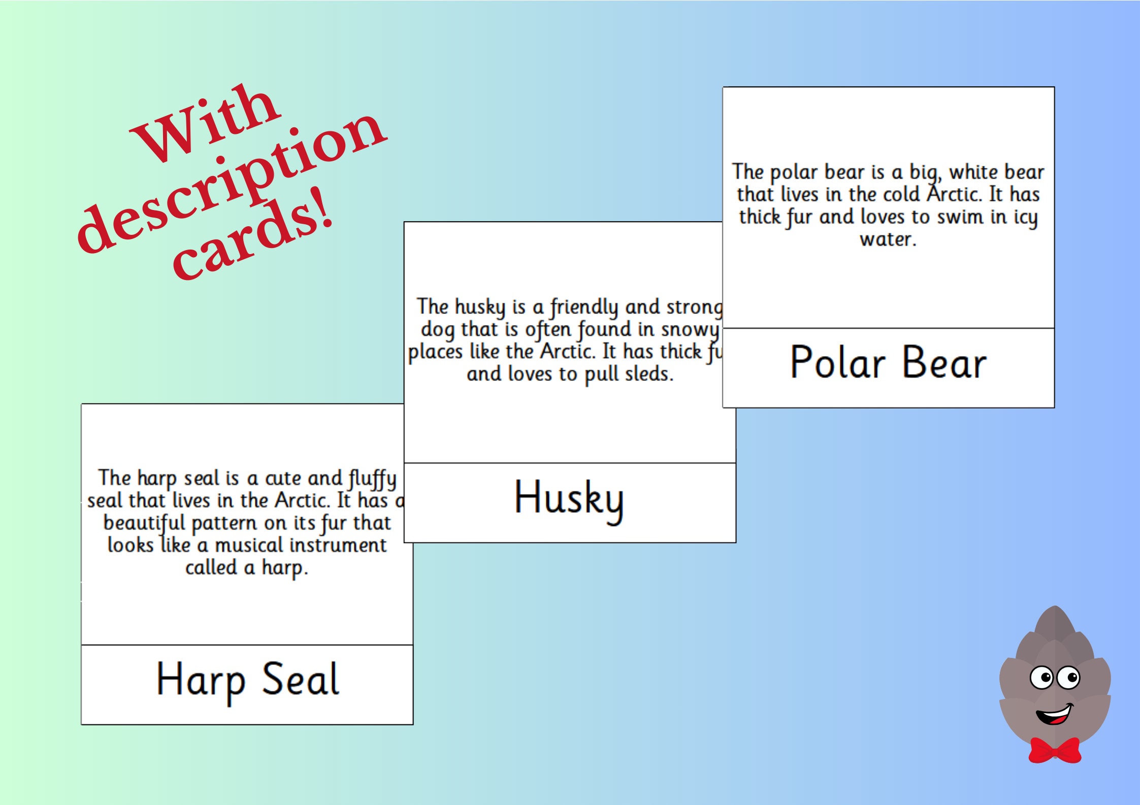 Arctic Animals Toob Safari LTD - Montessori 3 Part Flash Cards ...