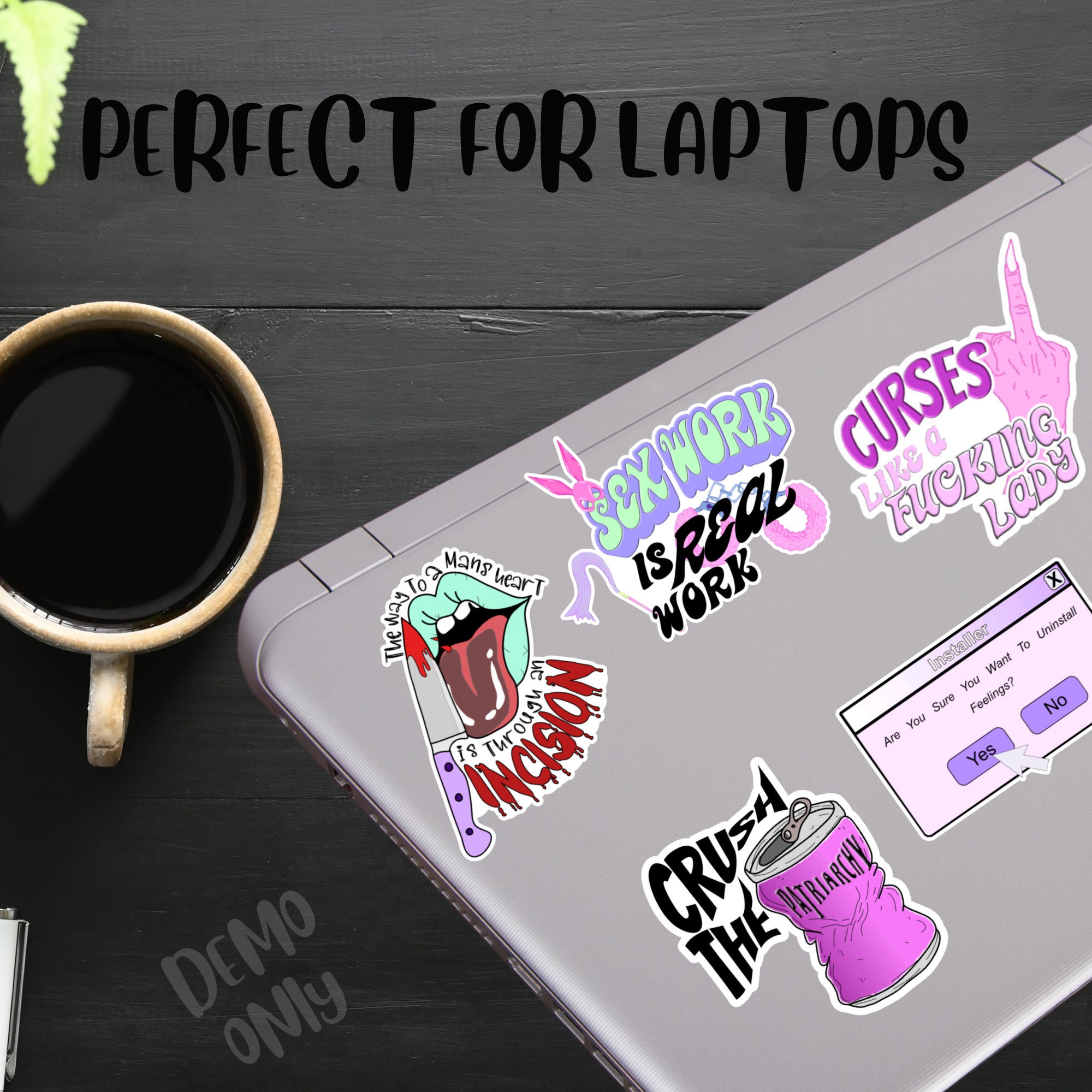 Uninstall Feelings Bumper Sticker, Laptop Sticker, Goth Sticker, Funny ...