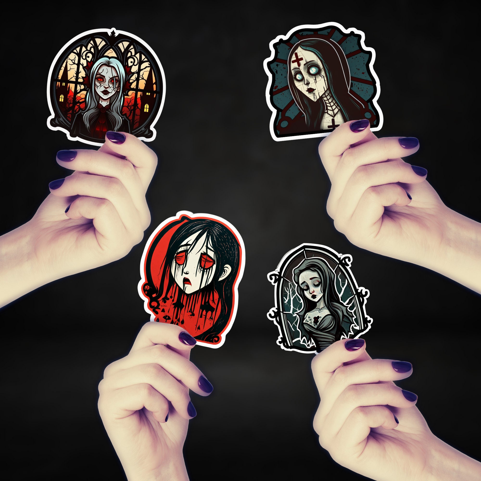 Goth Girl Sticker Bundle! 13 Laptop Stickers! - Etsy
