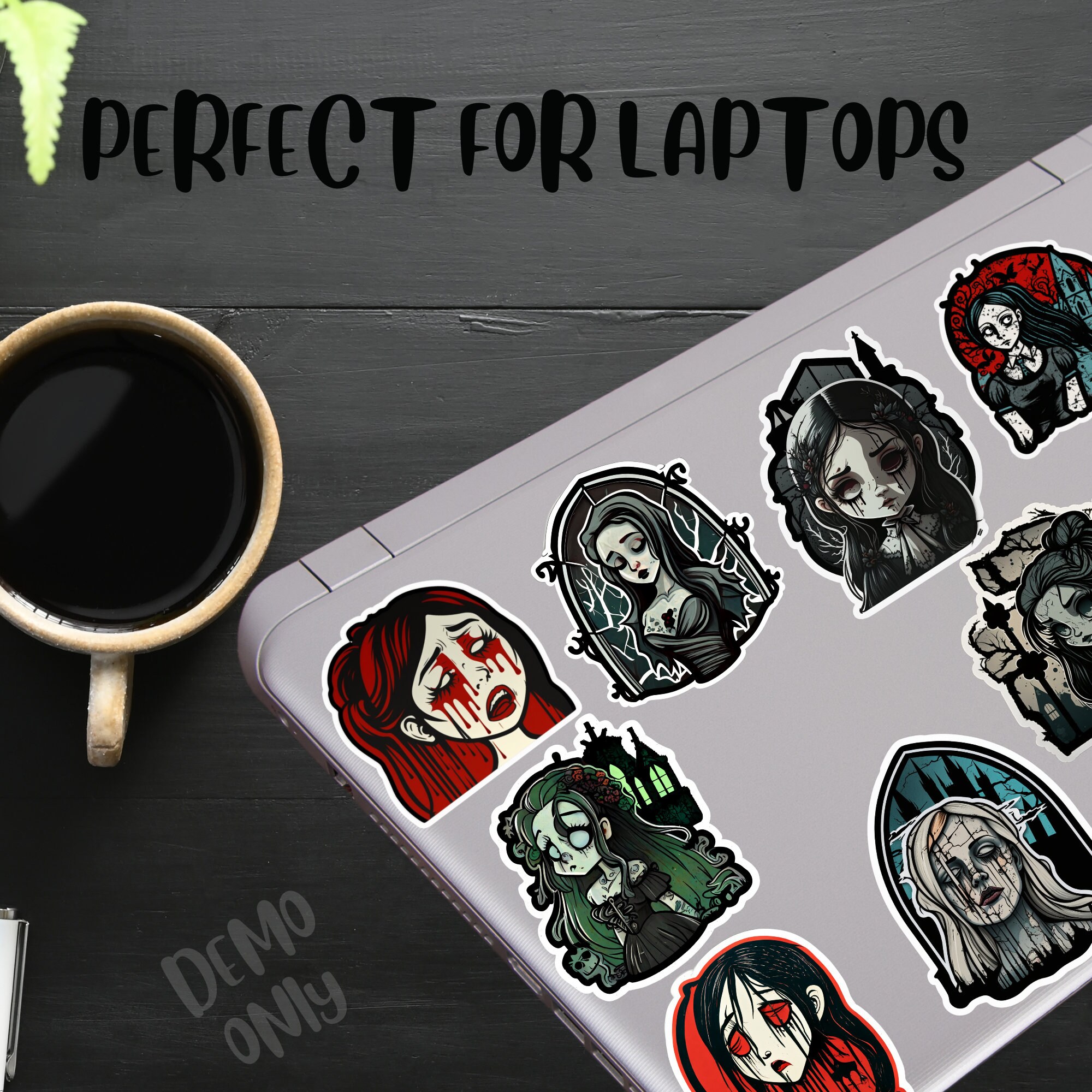 Goth Girl Sticker Bundle 13 Laptop Stickers - Etsy