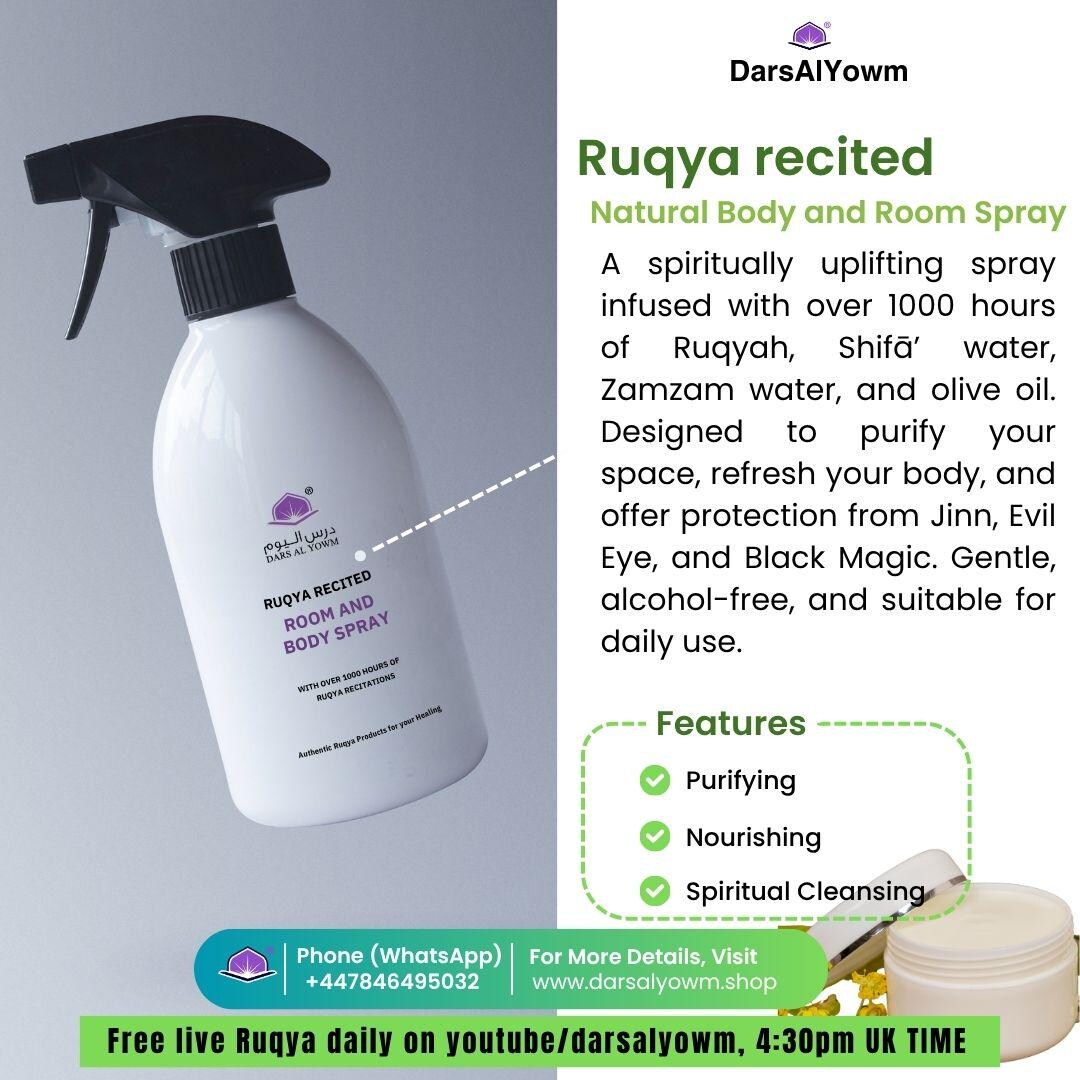 Ruqya Recited Natural Room and Body Spray 500ml, Brand the Ruqya Store ...
